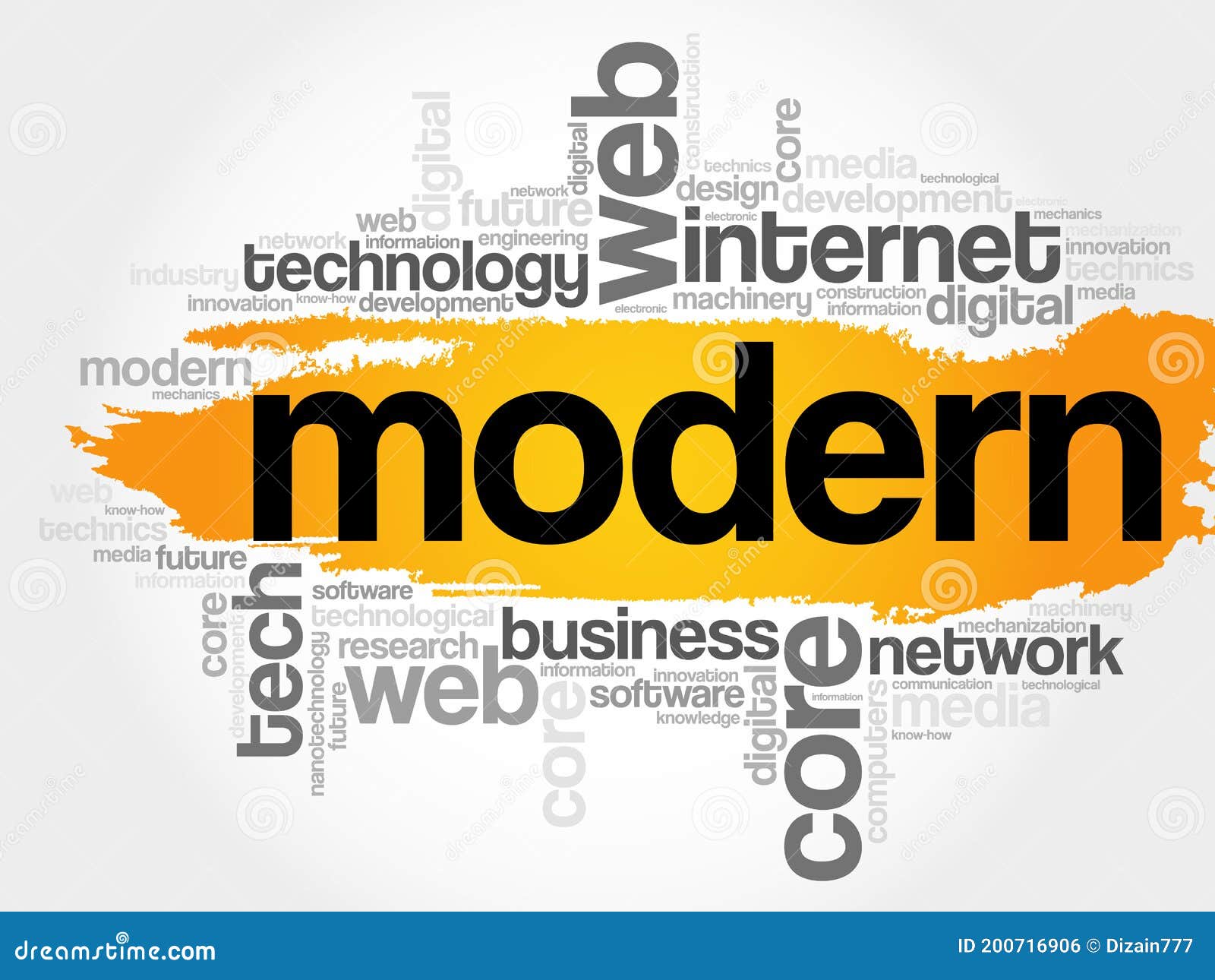 Modern Word Cloud, Technology Concept Stock Illustration - Illustration ...