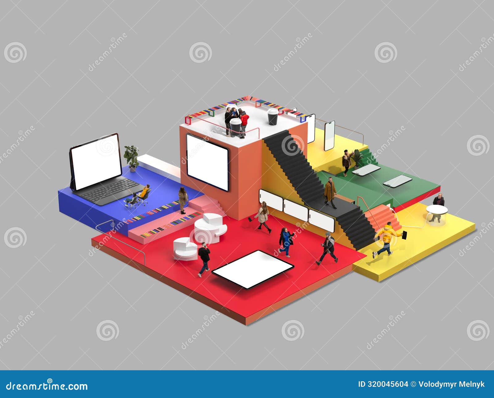 Modern Work Ecosystem. Unique, Multileveled Office Space with Distinct ...