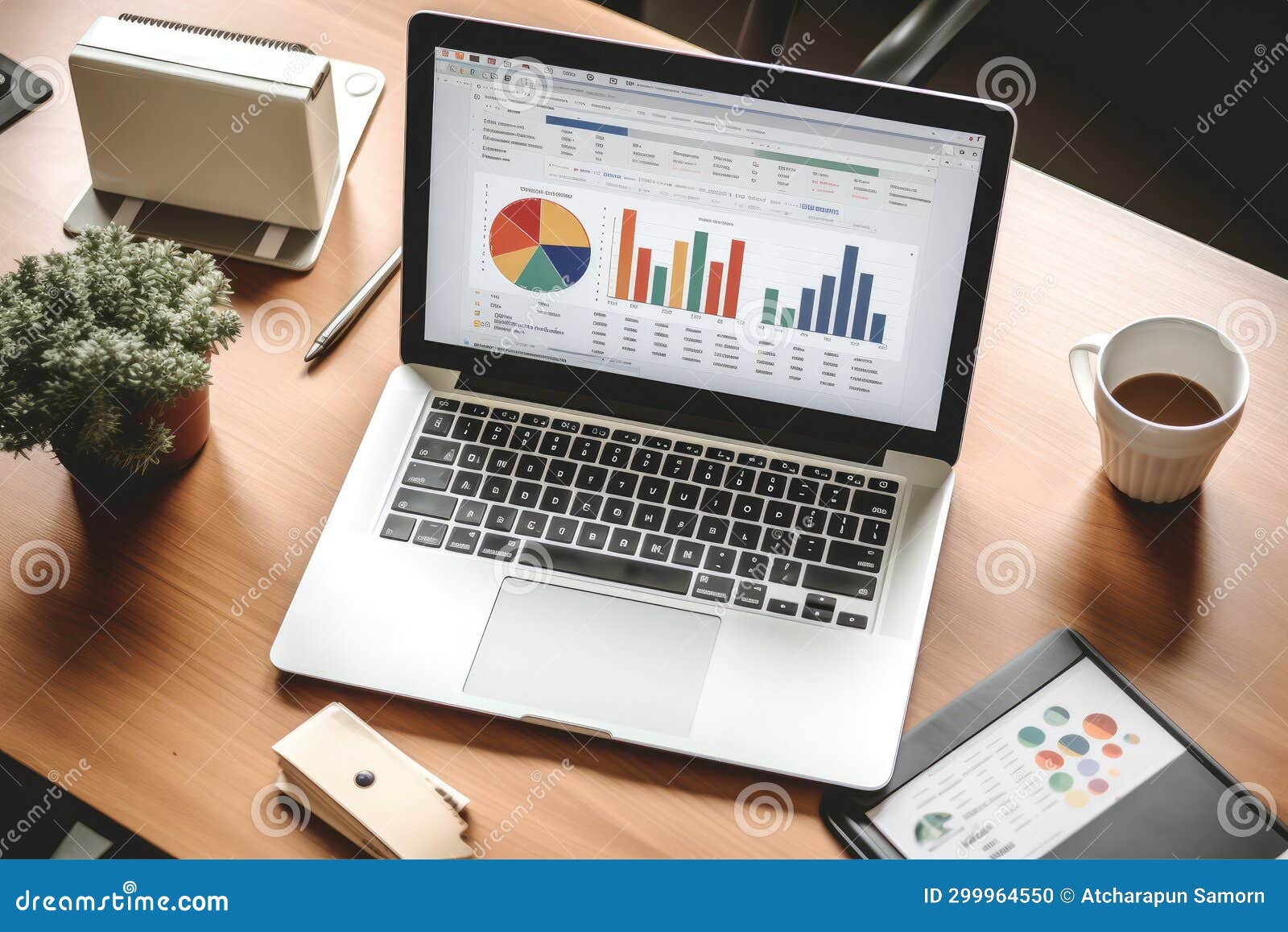 A Modern Work Space Desk with a Laptop, AI Generative Stock Photo ...