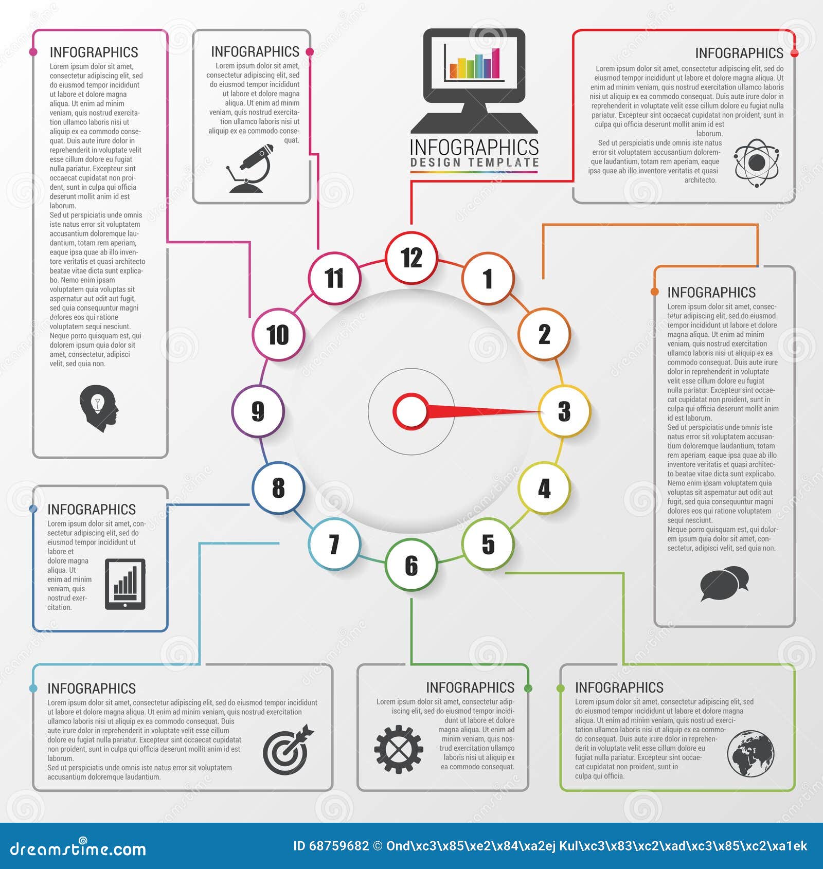 Modern Work Time Management Planning Infographics. Business Concept ...