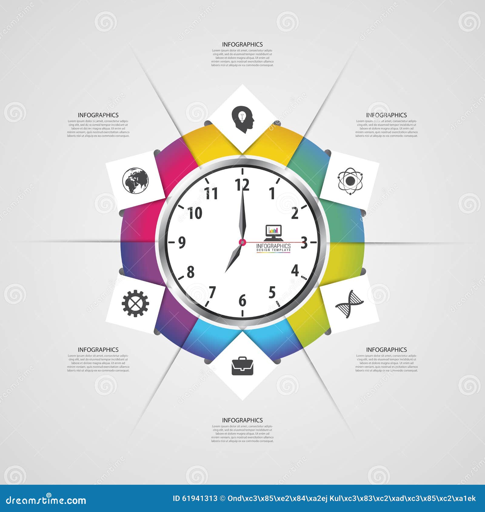 Modern Work Time Management Planning Infographics Template. Vector ...