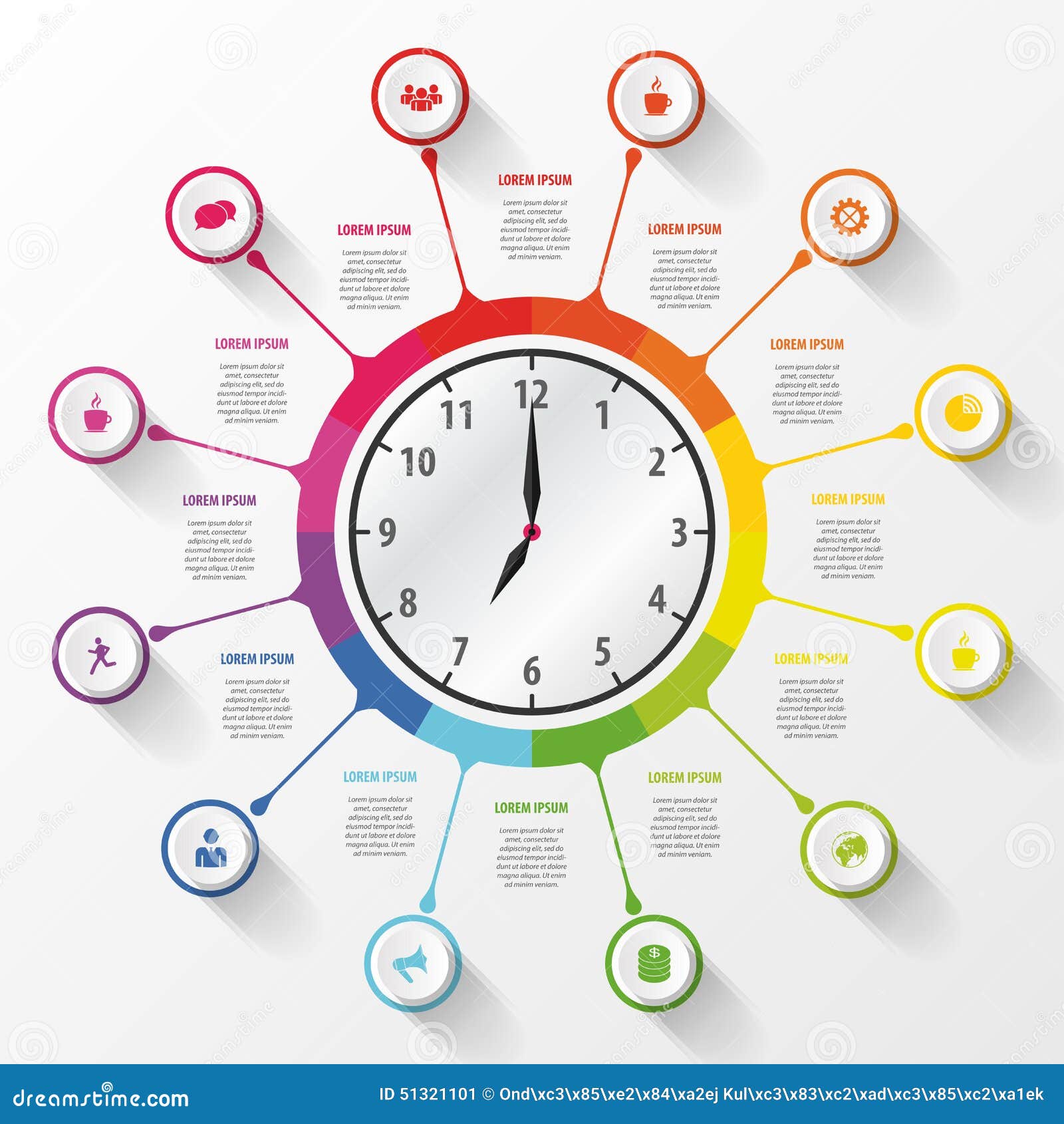 Modern Work Time Management Planning Infographics Stock Vector ...
