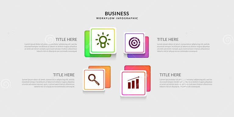 Modern Workflow Infographic Template, Business Process Graphic with ...