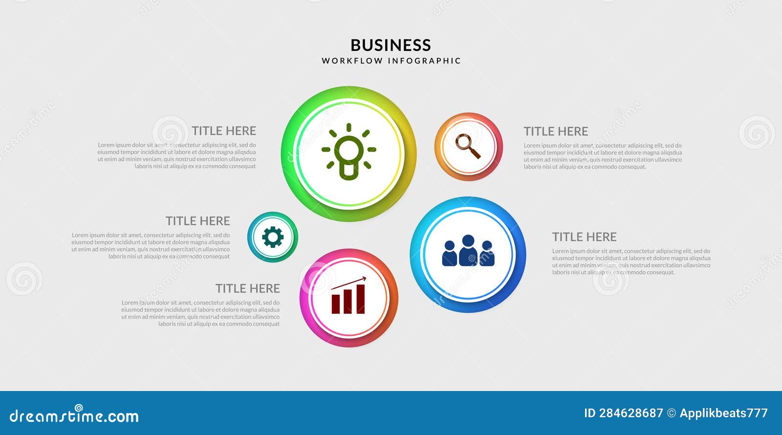 Modern Workflow Infographic Template, Business Process Graphic with ...