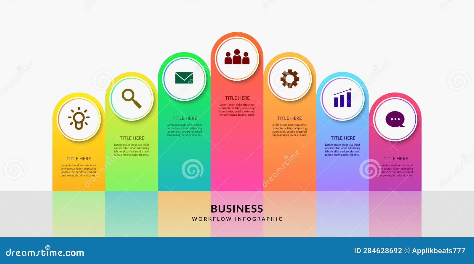 Modern Workflow Infographic Template, Business Process Graphic with ...