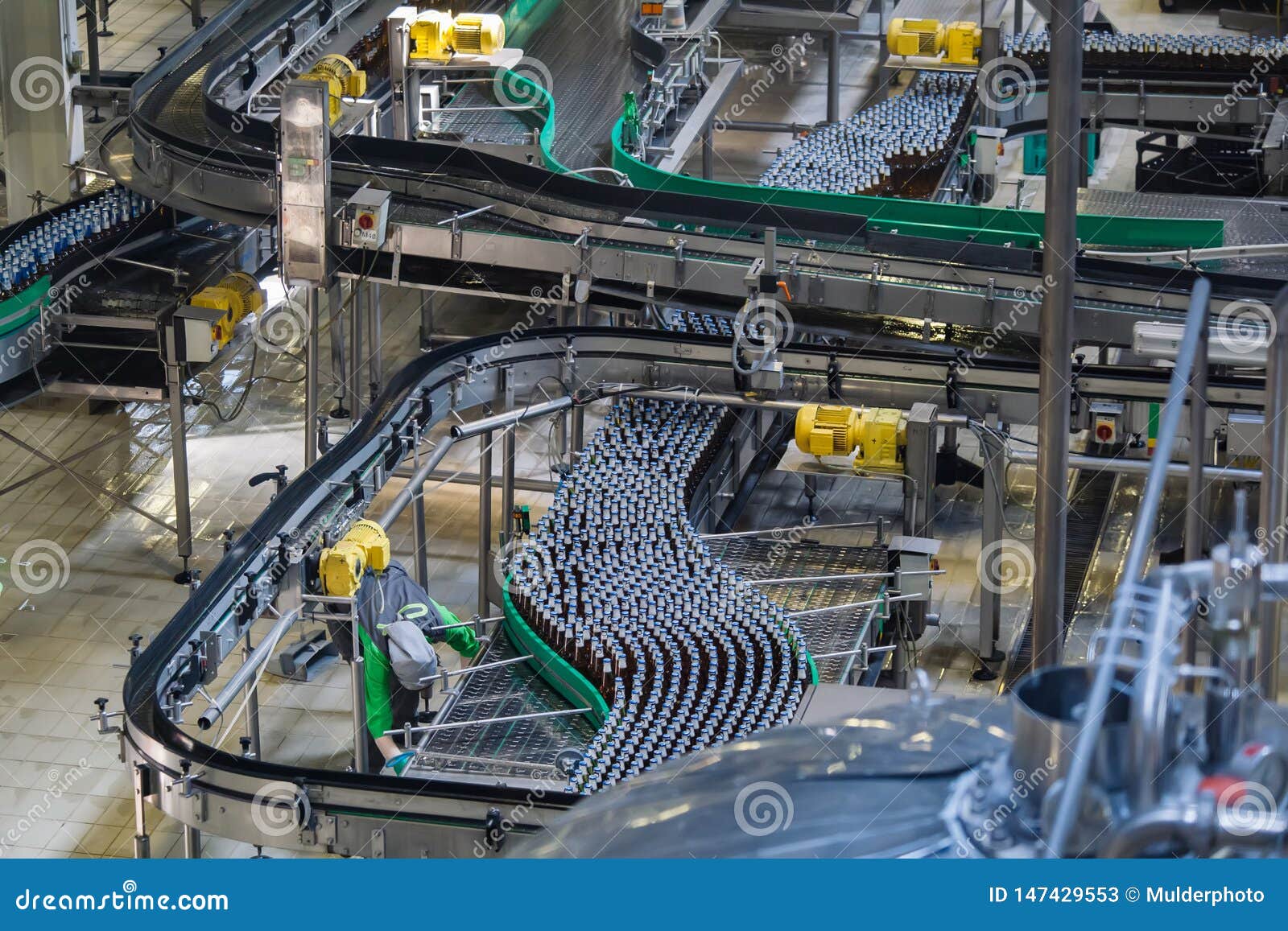 Modern Working Automated Beer Bottling Production Line Editorial Stock ...