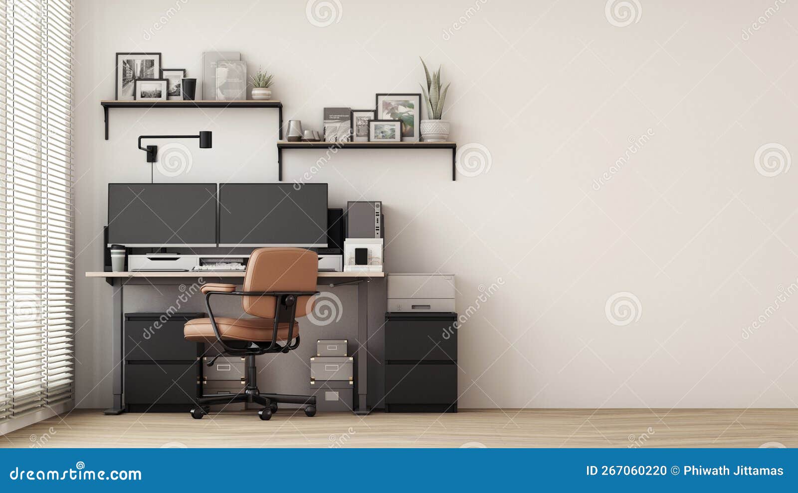 Modern Workplace with Comfortable Modern Working Table and Computer ...