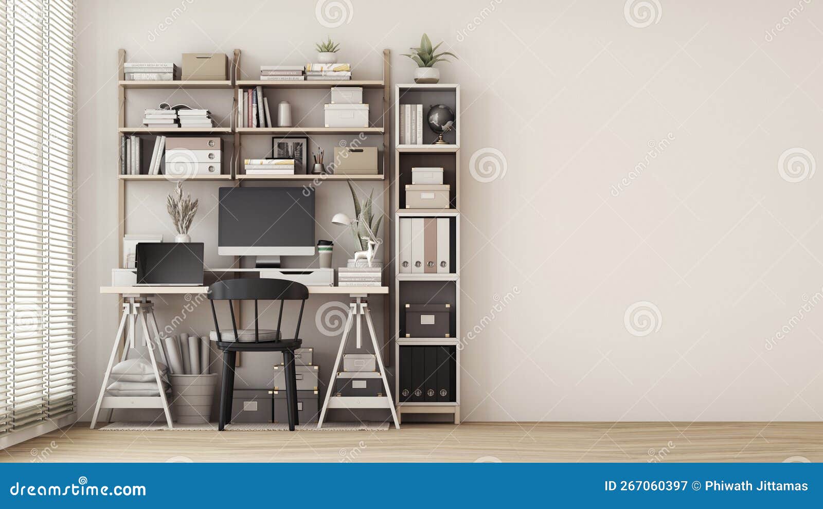 Modern Workplace with Comfortable Modern Working Table and Computer ...