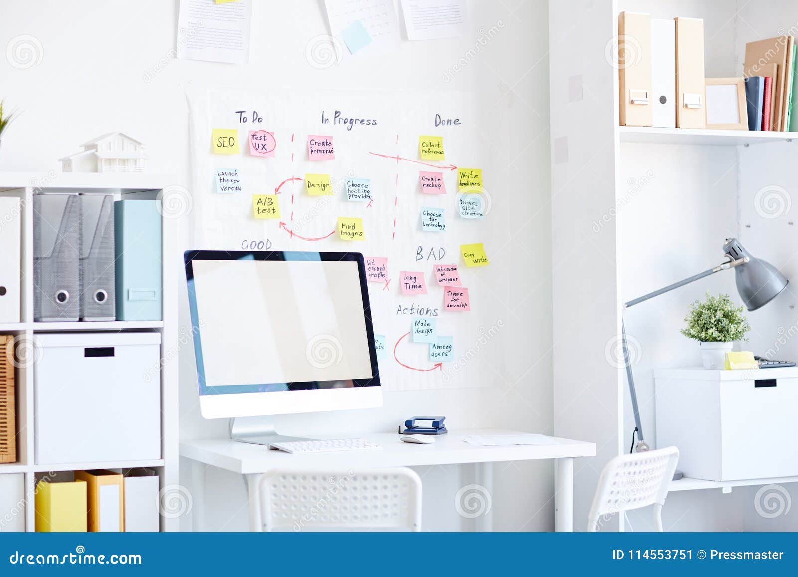 Sticky notes in office stock image. Image of notes, schedule - 114553751