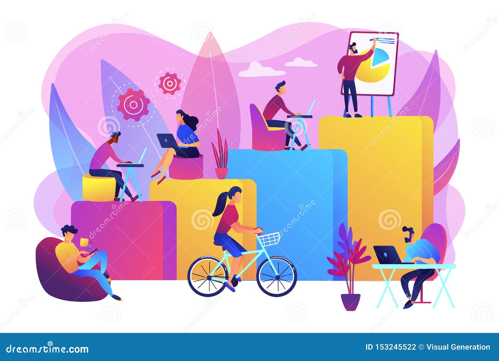 Modern Workplace Concept Vector Illustration Stock Vector ...