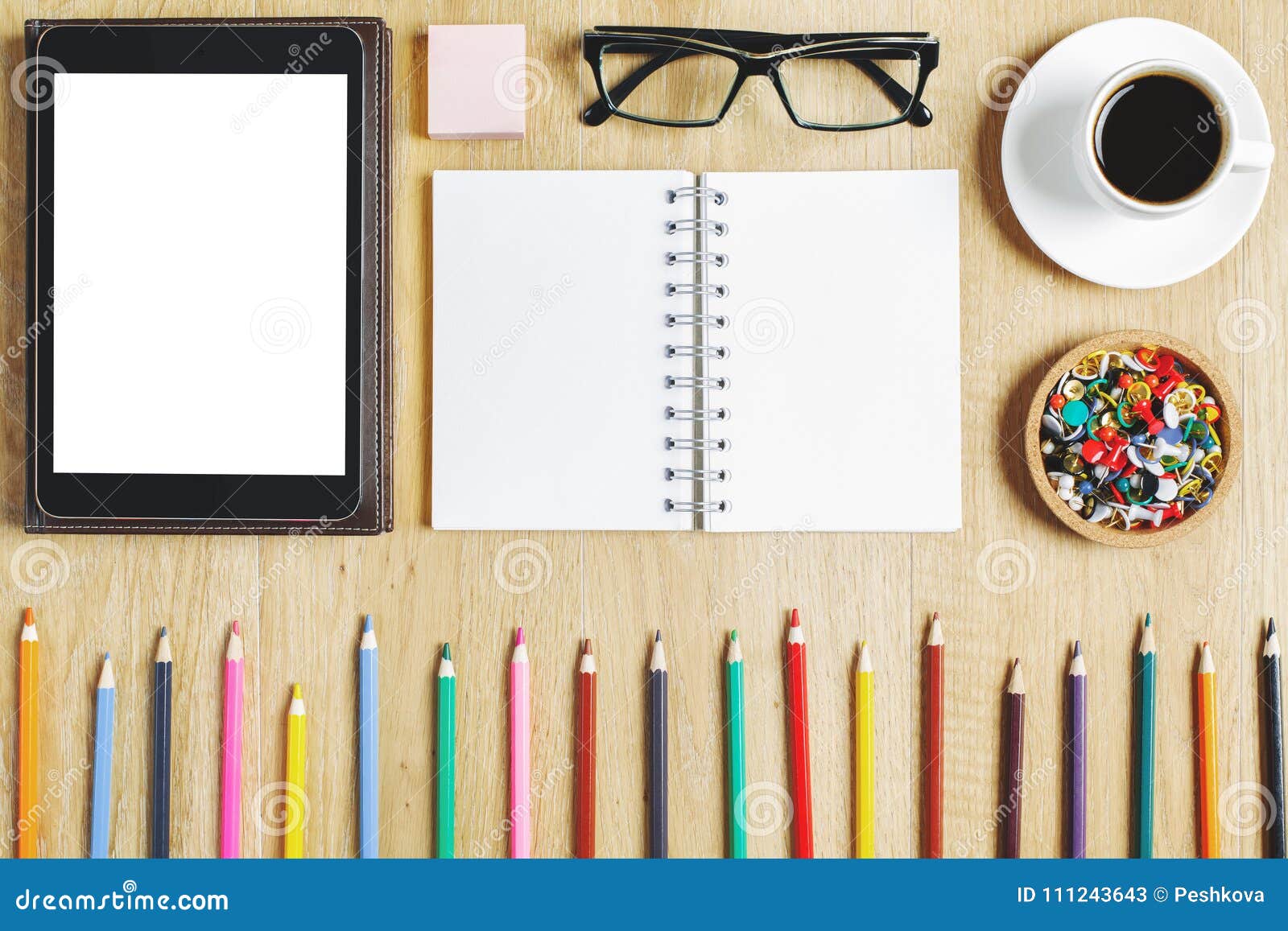 Modern Workplace with Device and Supplies Stock Image - Image of device ...