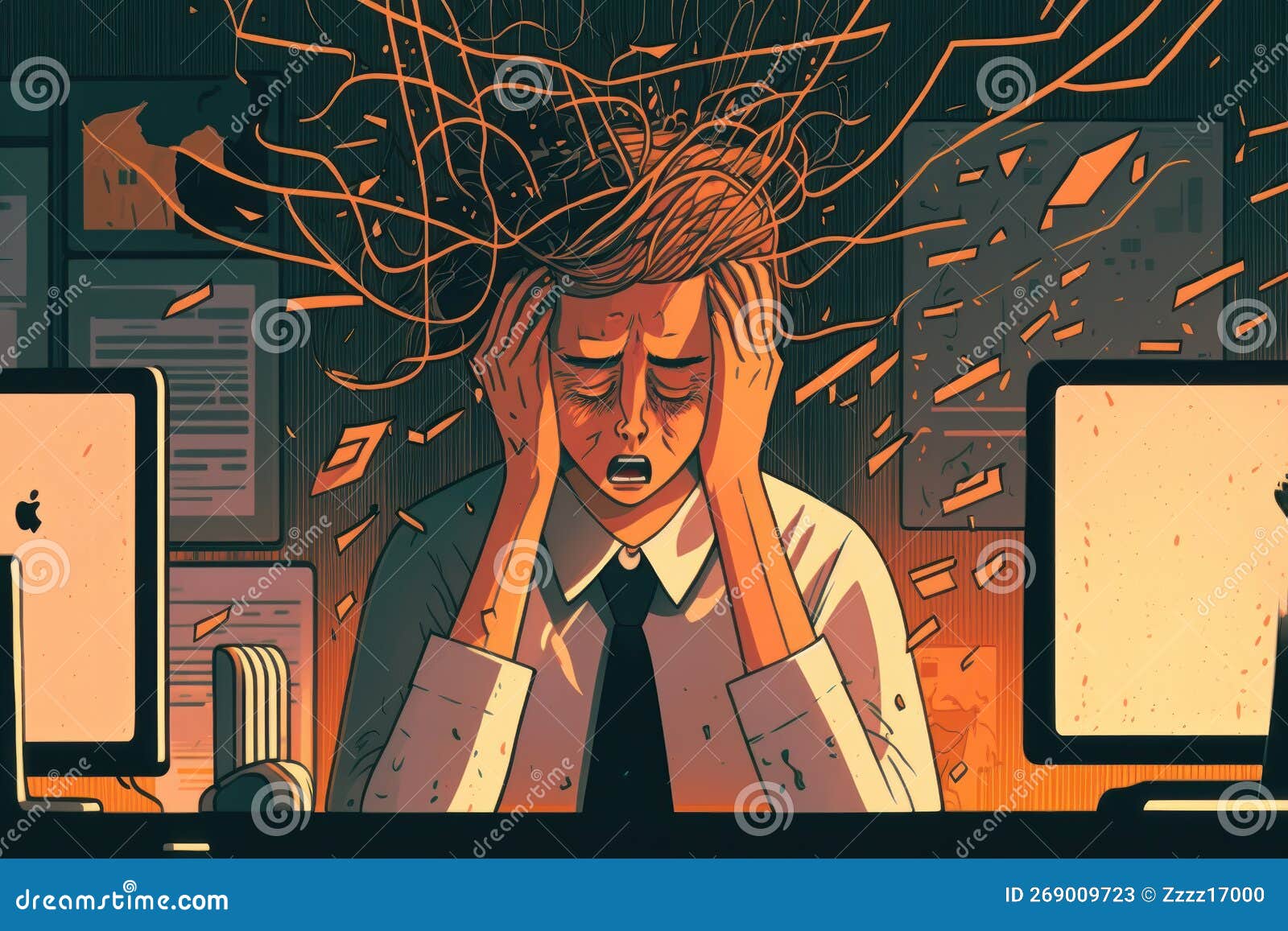 The Modern Workplace: Navigating Anxiety. Generative AI Stock ... The Modern Workplace: Navigating Anxiety. Generative AI Stock ...
