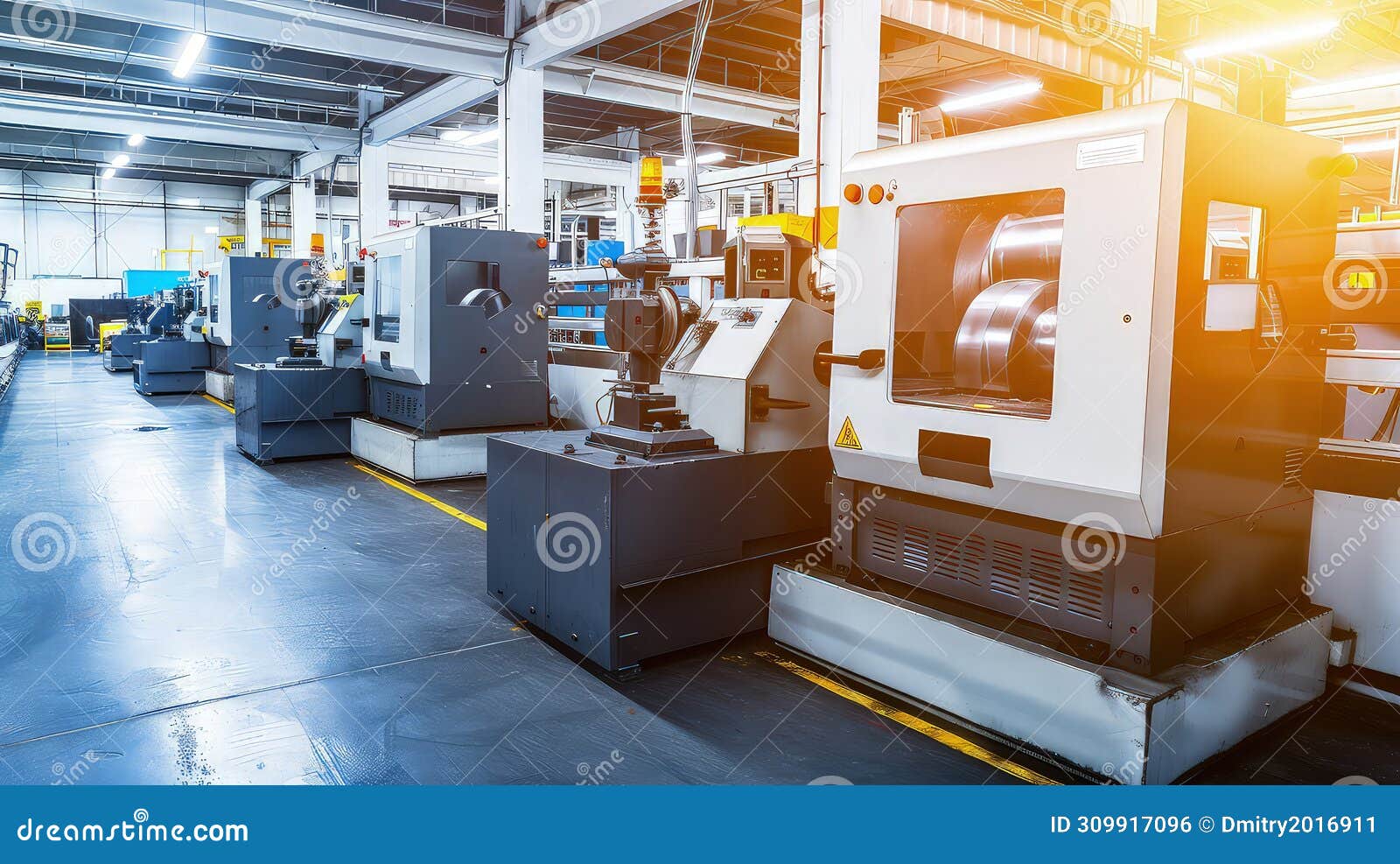 Modern Workshop with CNC Machines. Stock Photo - Image of manufacturing ...