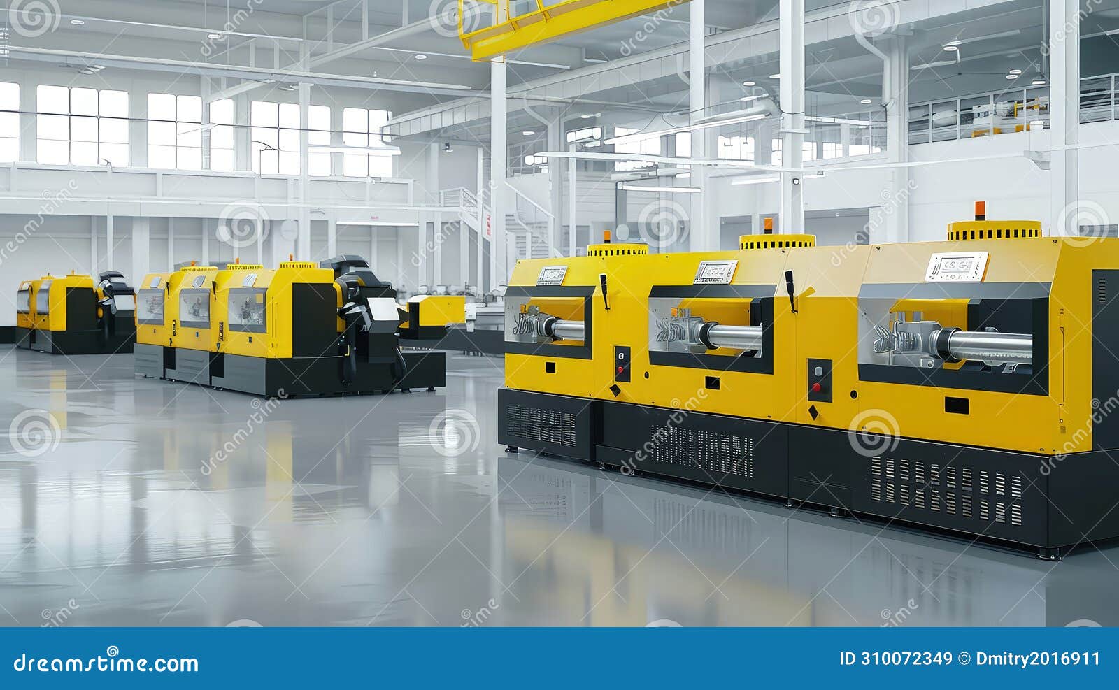 Modern Workshop with CNC Machines. Stock Image - Image of assembly ...