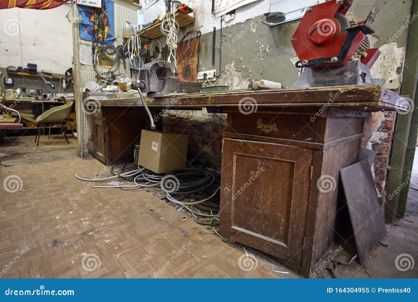 Modern workshop with items stock image. Image of style - 164304955