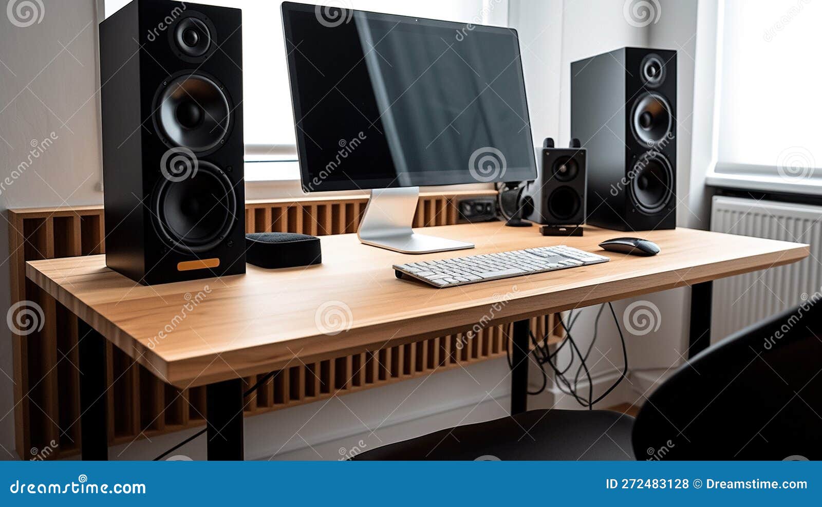 A Modern Workspace, Desk with Computer for Business and Office Projects ...