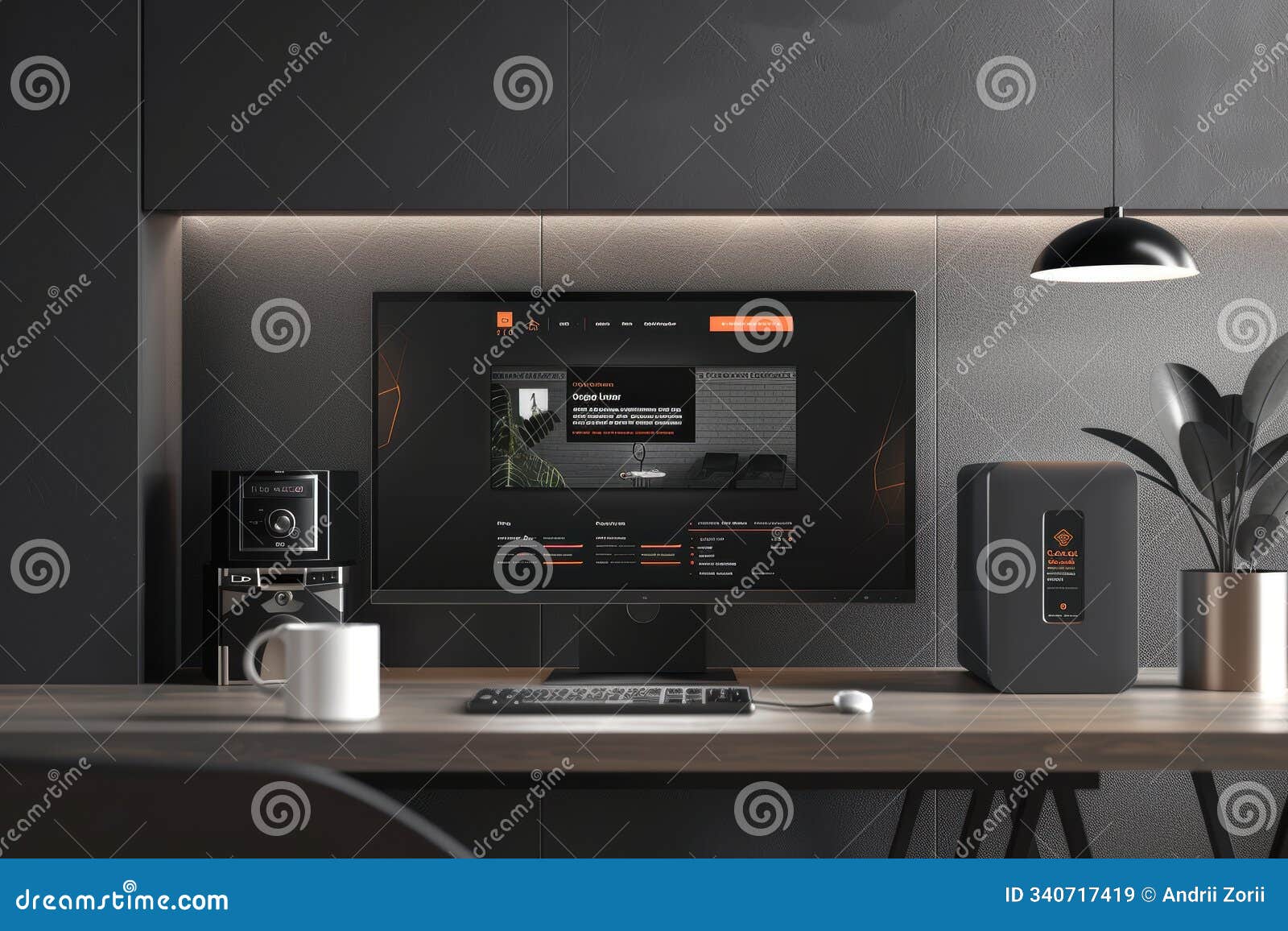 Modern Workspace with Elegant Computer Setup for Professional Product ...
