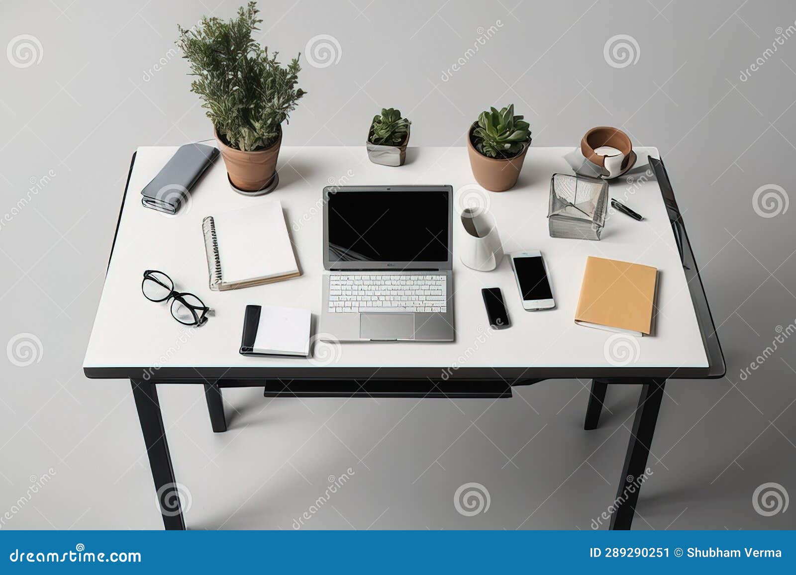 Modern Workspace with Laptop Computer and Smartphonemodern Workspace ...