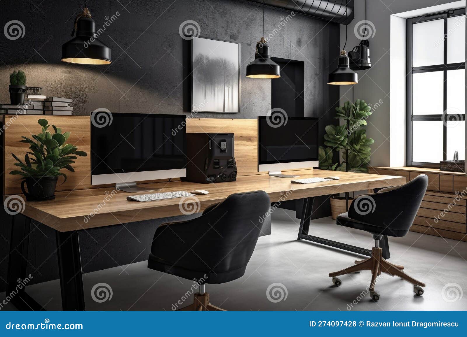 Modern Workspace with Minimalist Aesthetics, Representing a Peaceful ...