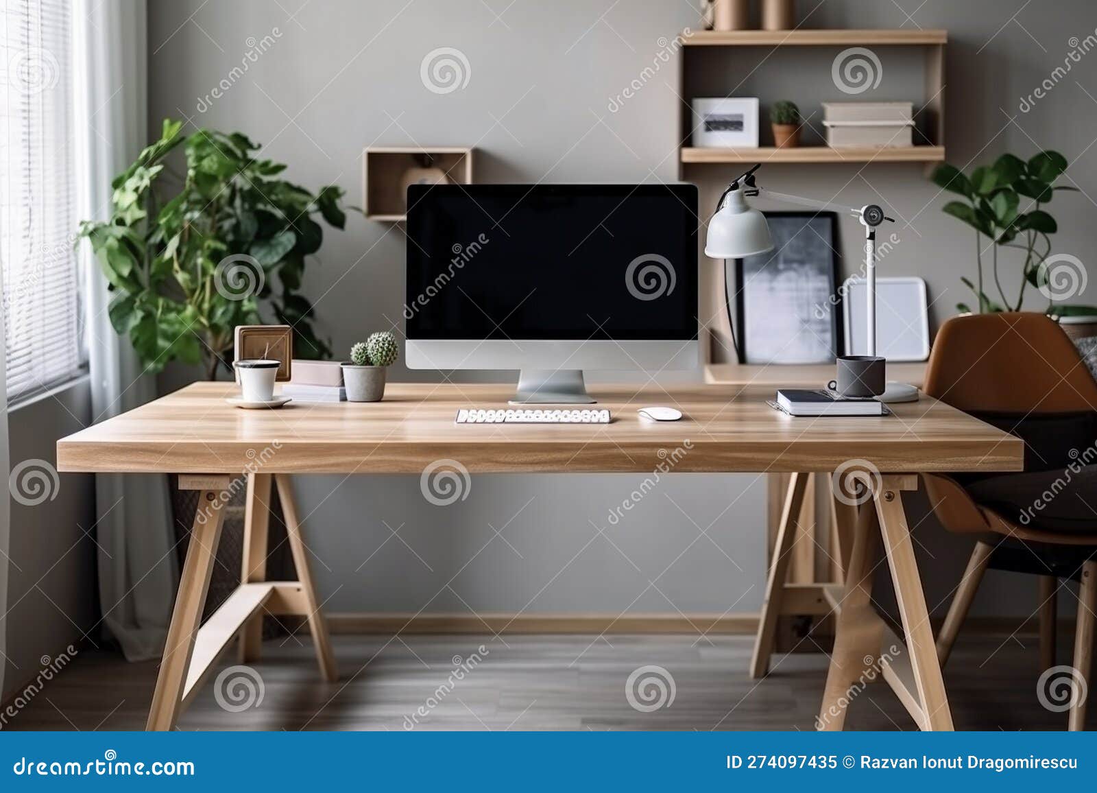 Modern Workspace with Minimalist Aesthetics, Representing a Peaceful ...