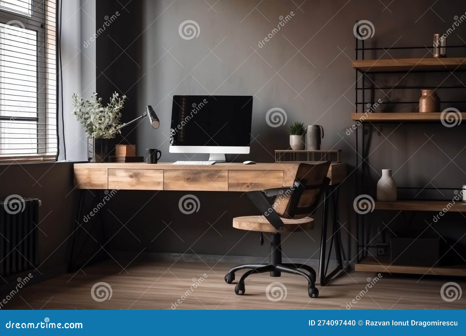 Modern Workspace with Minimalist Aesthetics, Representing a Peaceful ...