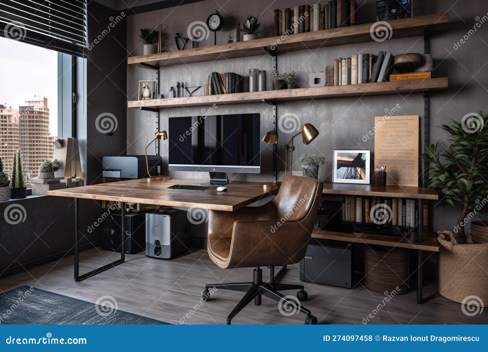 Modern Workspace with Minimalist Aesthetics, Representing a Peaceful ...