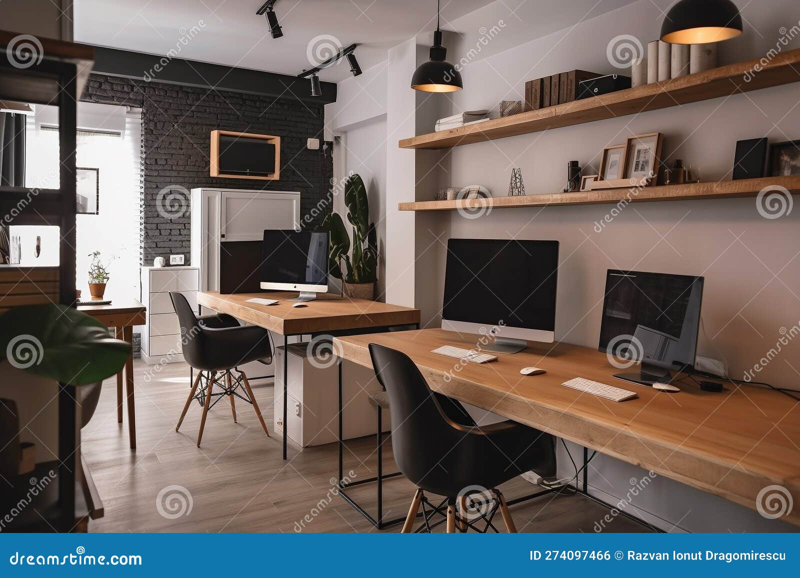 Modern Workspace with Minimalist Aesthetics, Representing a Peaceful ...