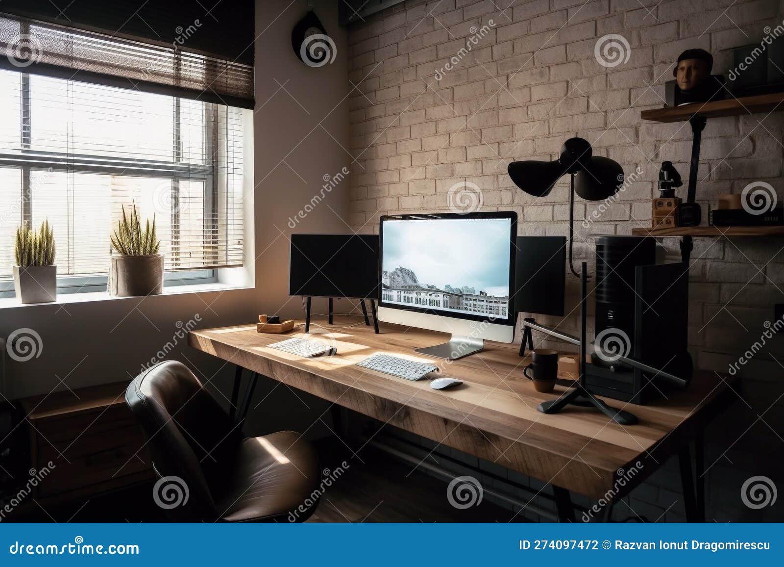 Modern Workspace with Minimalist Aesthetics, Representing a Peaceful ...