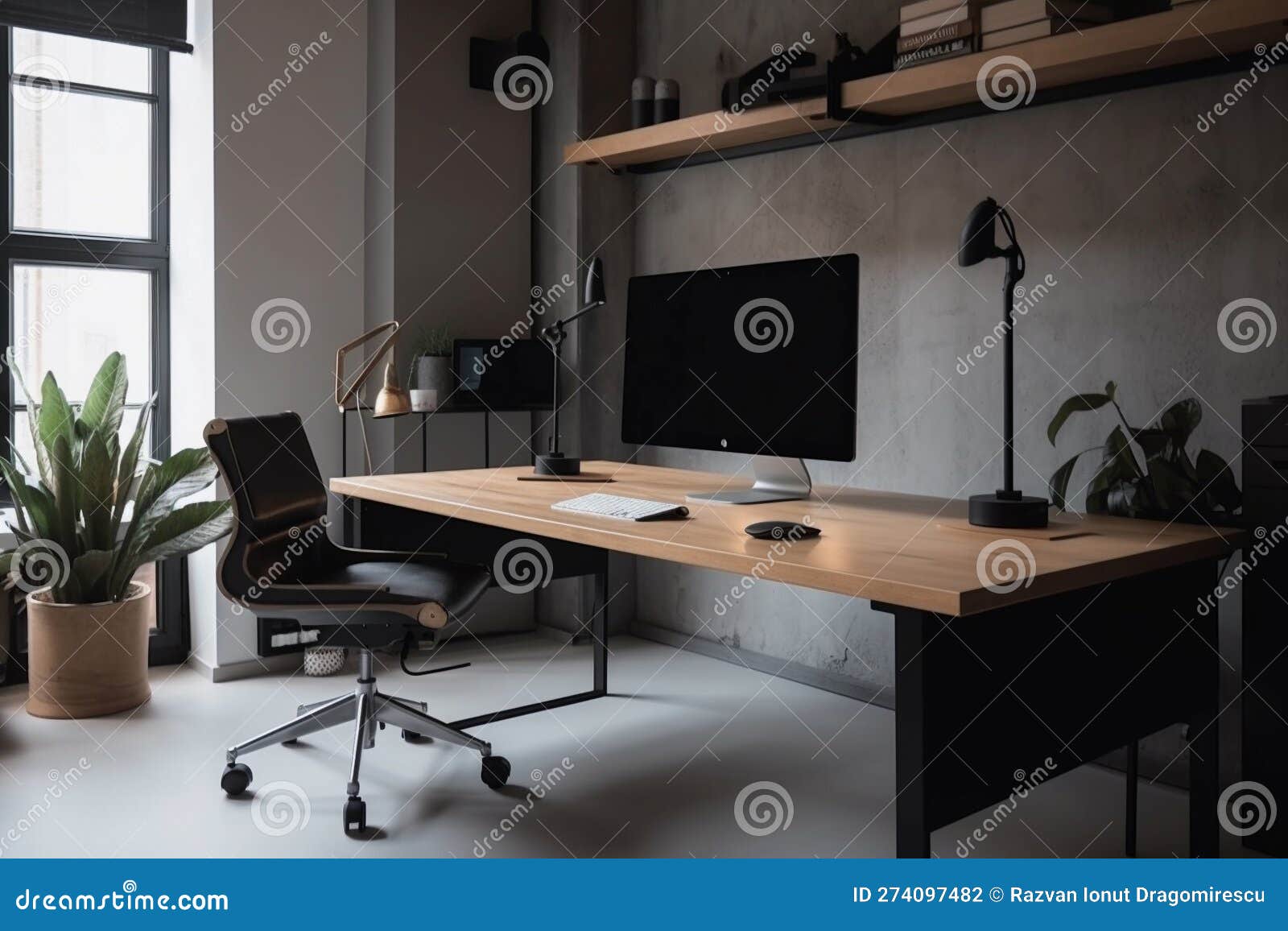 Modern Workspace with Minimalist Aesthetics, Representing a Peaceful ...