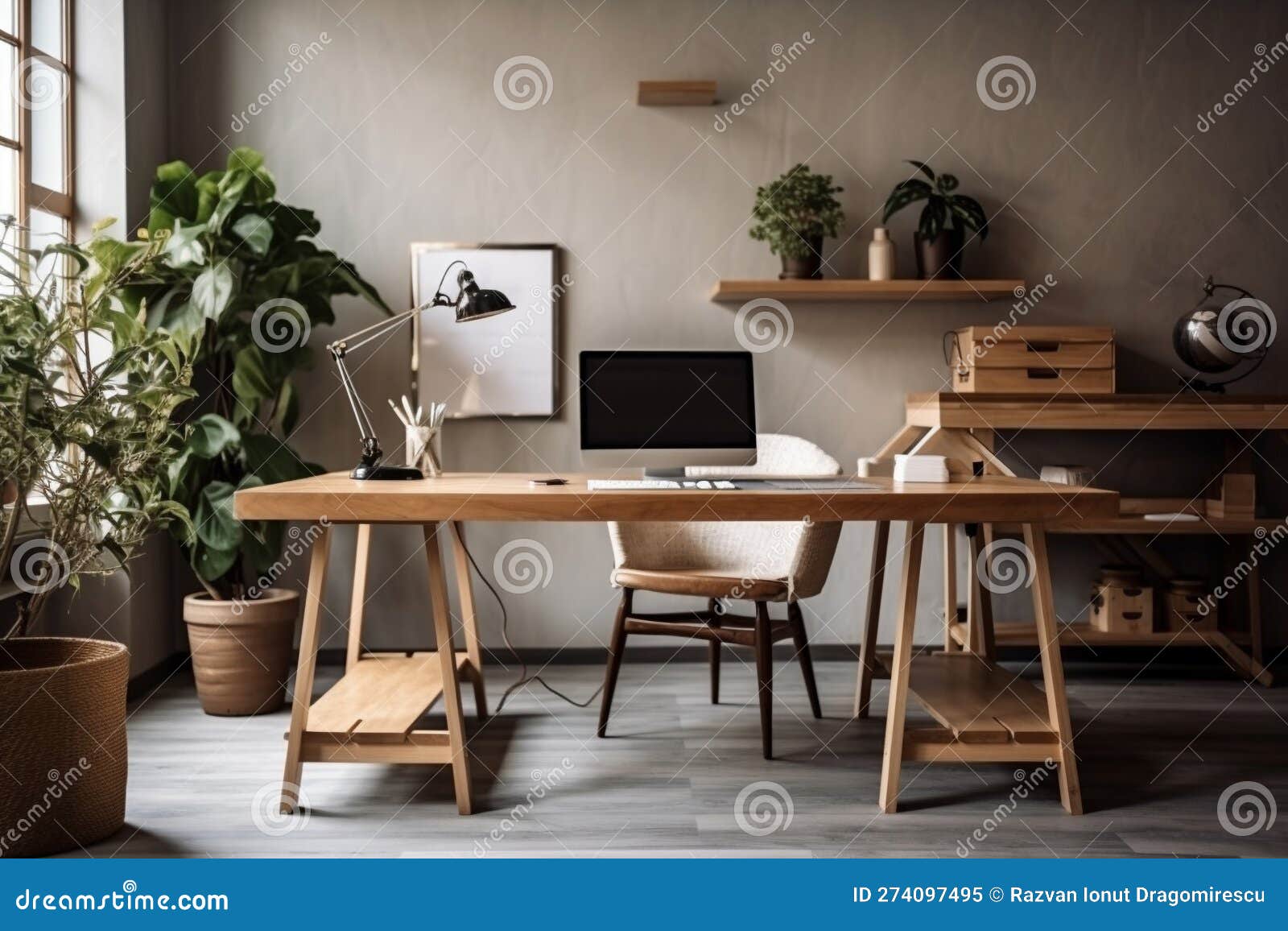 Modern Workspace with Minimalist Aesthetics, Representing a Peaceful ...