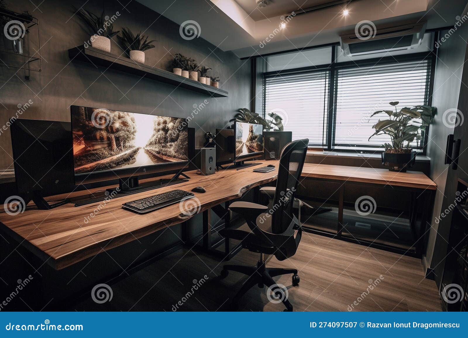 Modern Workspace with Minimalist Aesthetics, Representing a Peaceful ...