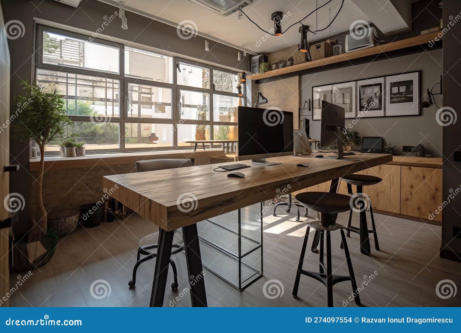 Modern Workspace with Minimalist Aesthetics, Representing a Peaceful ...