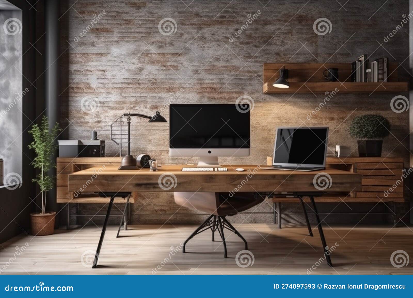 Modern Workspace with Minimalist Aesthetics, Representing a Peaceful ...
