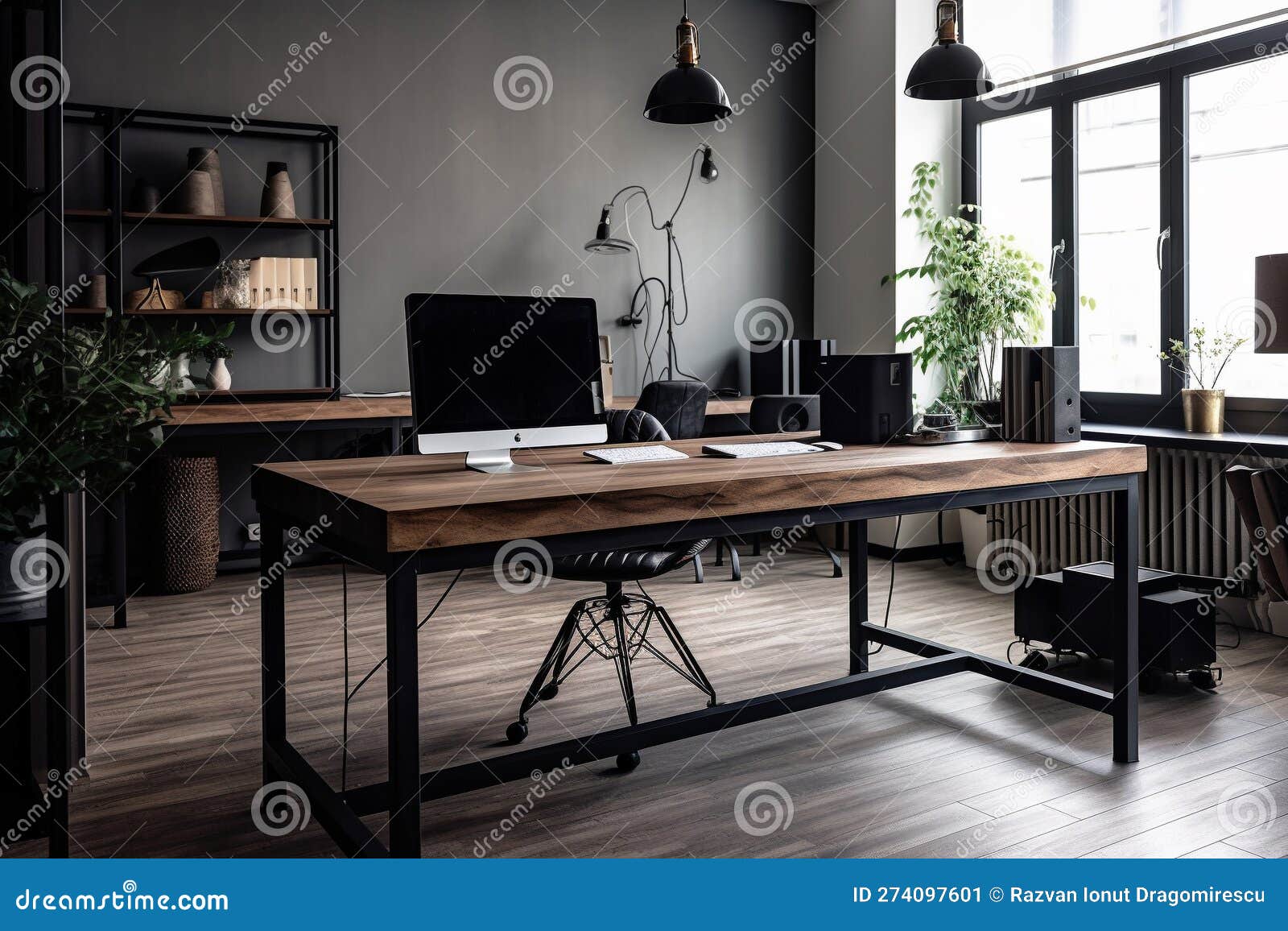 Modern Workspace with Minimalist Aesthetics, Representing a Peaceful ...