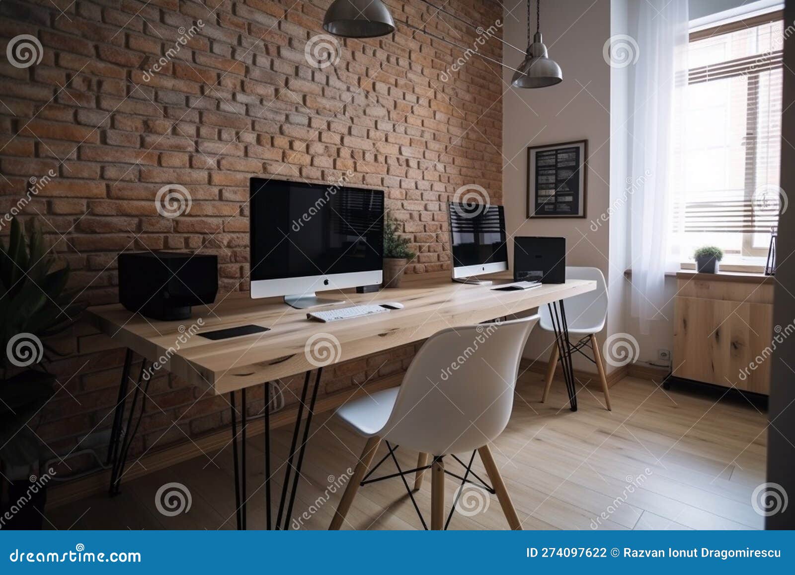 Modern Workspace with Minimalist Aesthetics, Representing a Peaceful ...