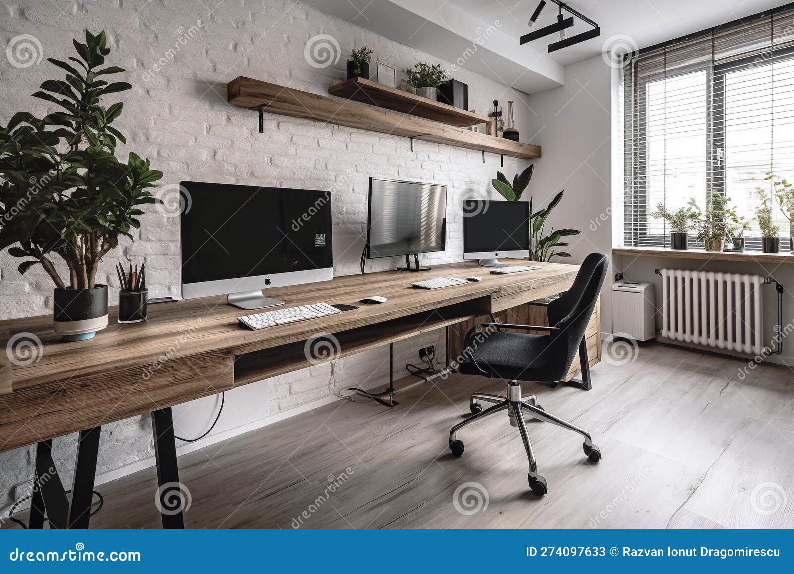 Modern Workspace with Minimalist Aesthetics, Representing a Peaceful ...