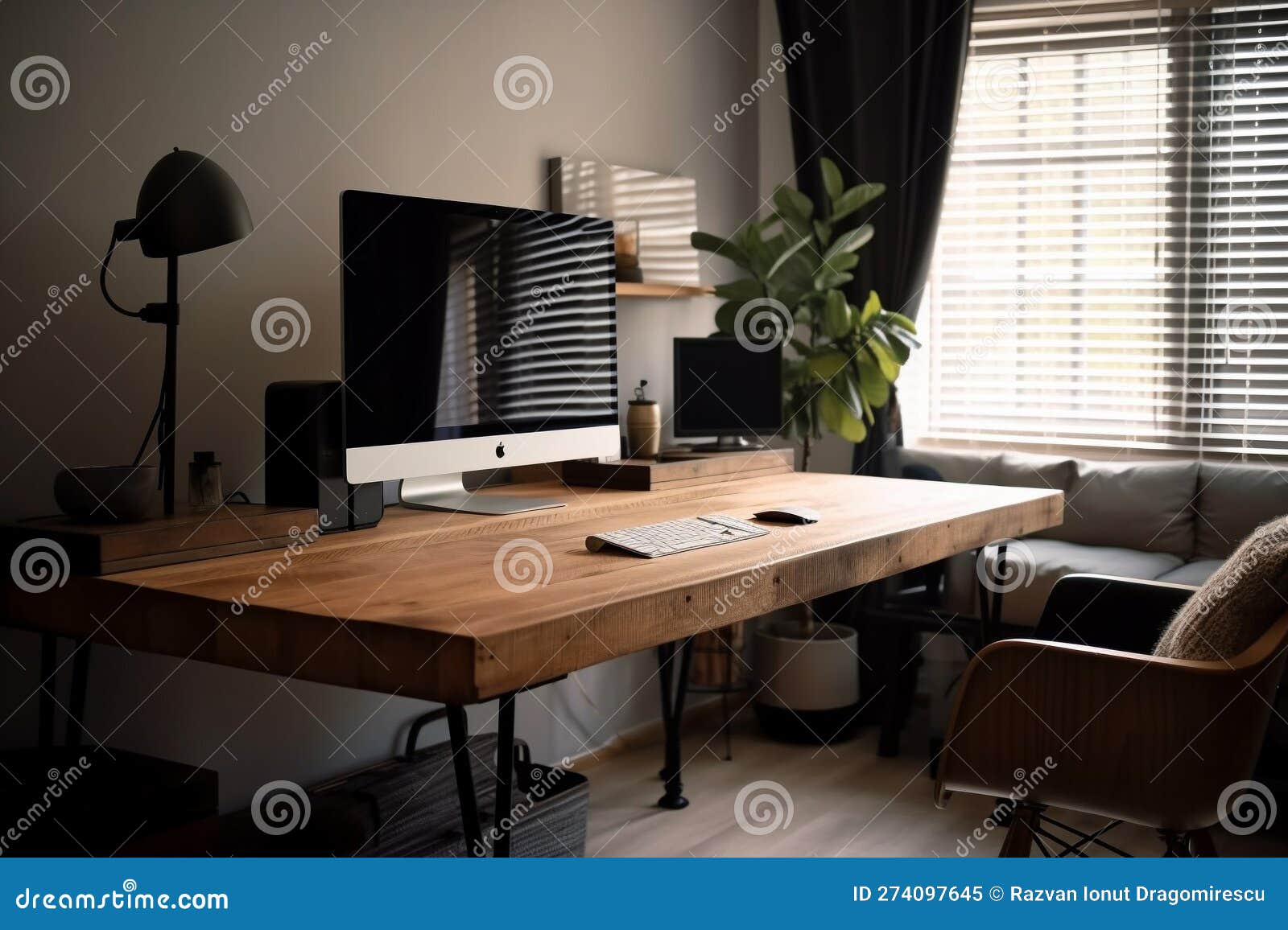 Modern Workspace with Minimalist Aesthetics, Representing a Peaceful ...