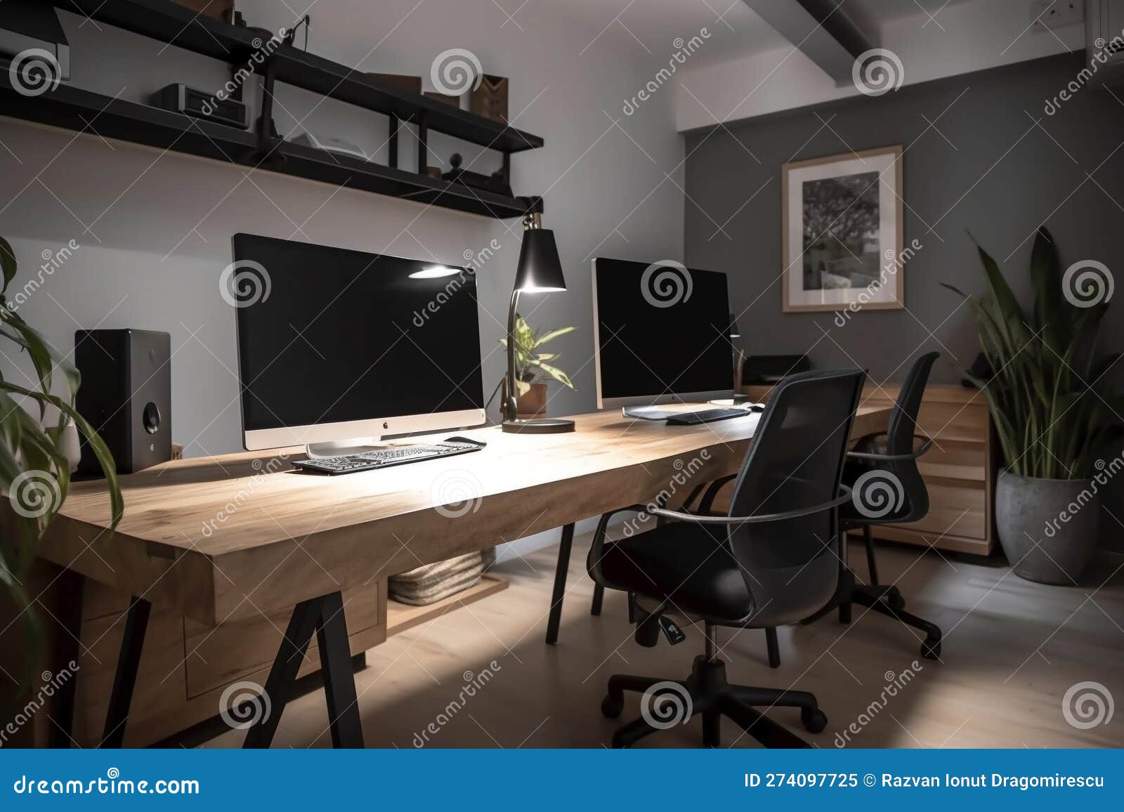 Modern Workspace with Minimalist Aesthetics, Representing a Peaceful ...