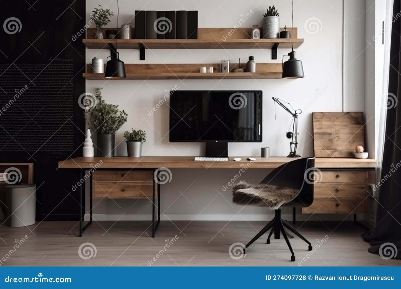 Modern Workspace with Minimalist Aesthetics, Representing a Peaceful ...