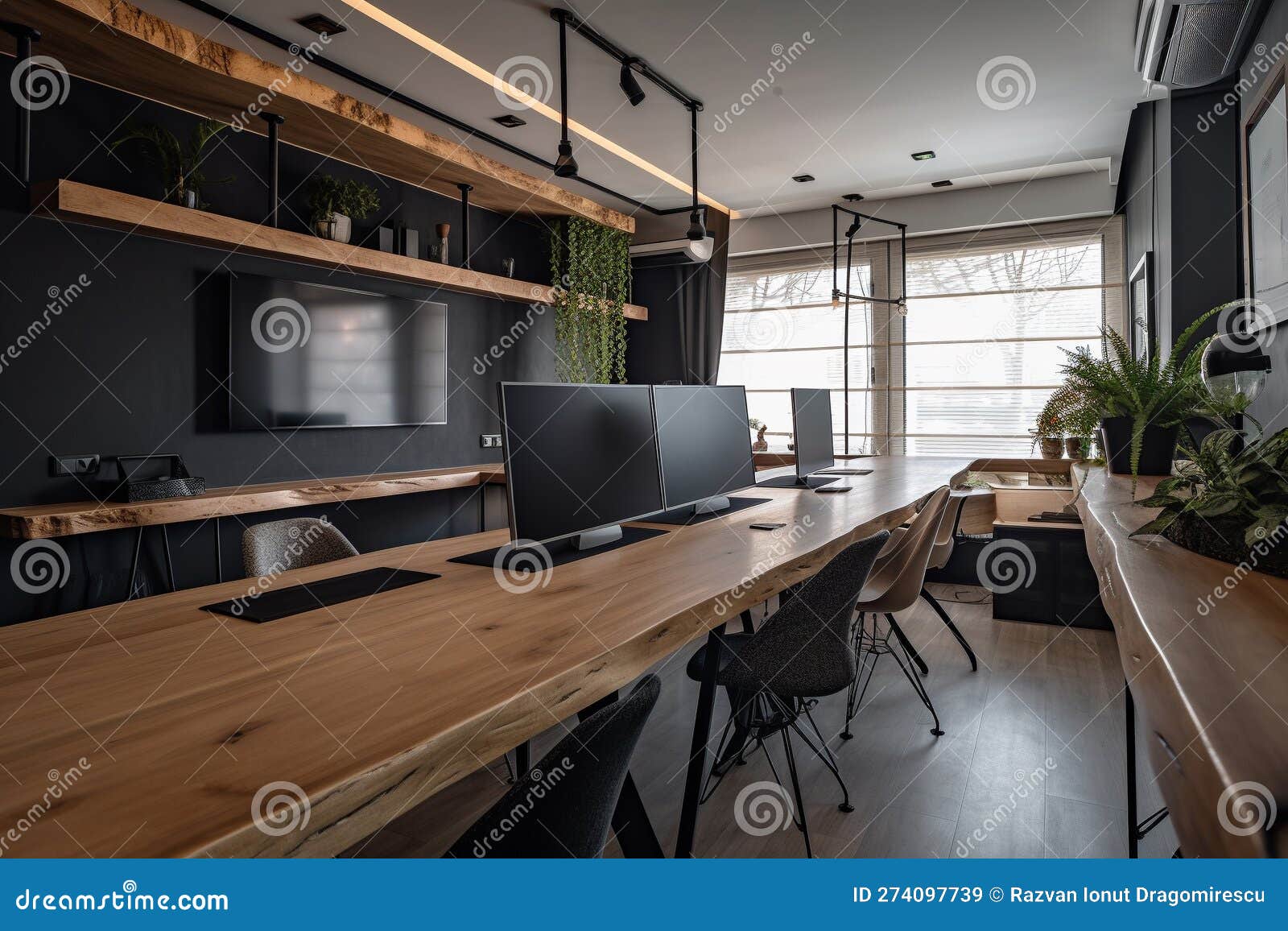 Modern Workspace with Minimalist Aesthetics, Representing a Peaceful ...