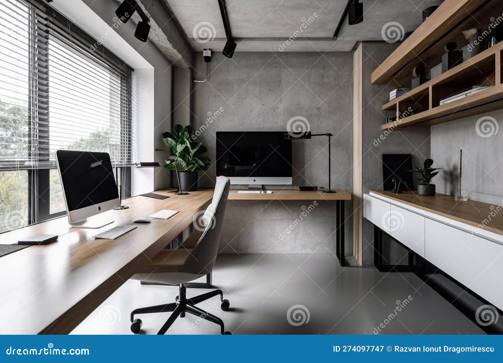 Modern Workspace with Minimalist Aesthetics, Representing a Peaceful ...
