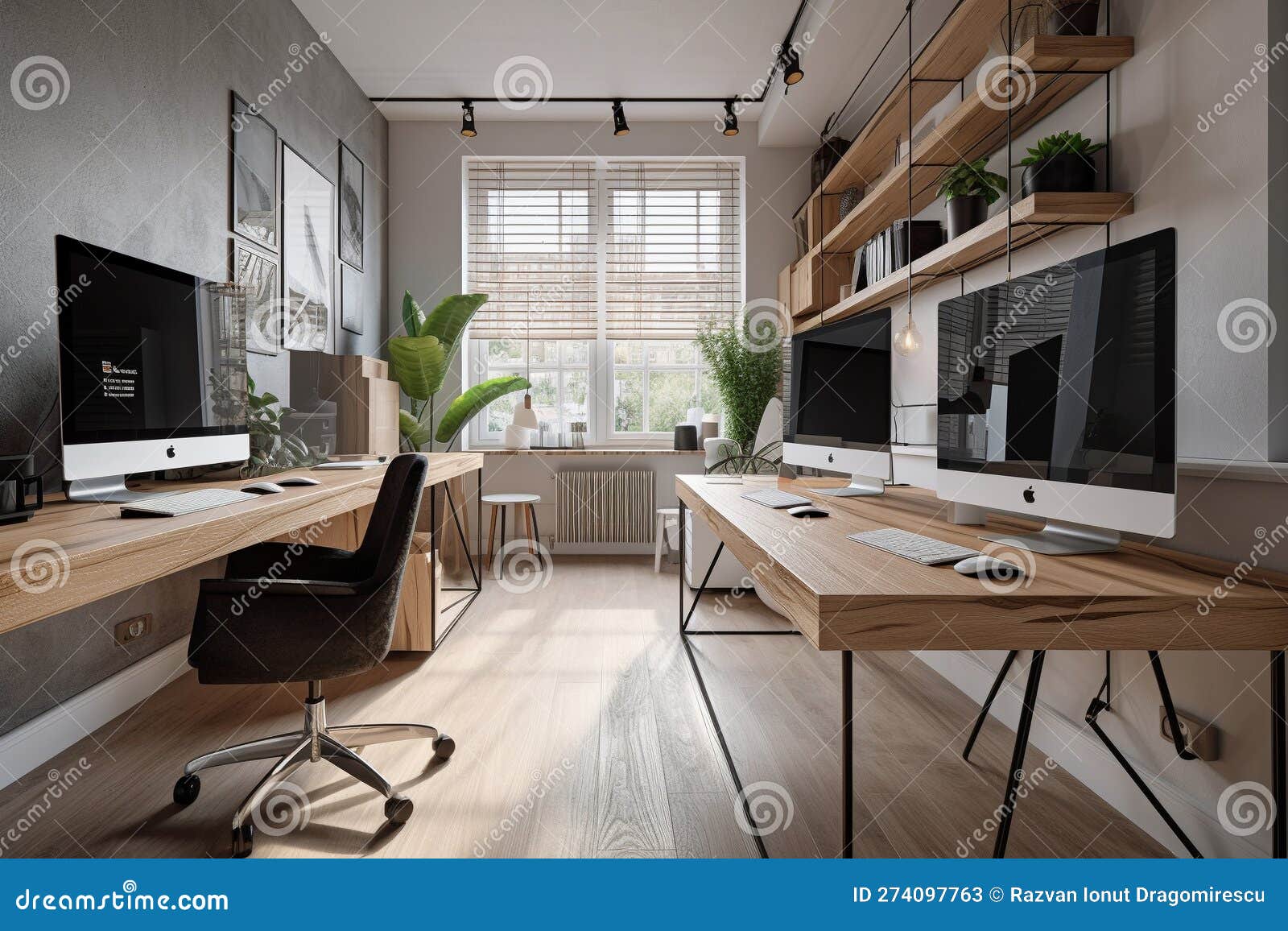 Modern Workspace with Minimalist Aesthetics, Representing a Peaceful ...