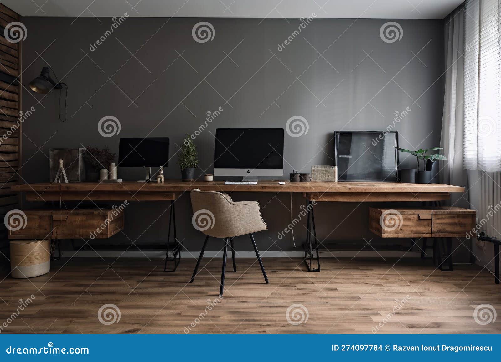 Modern Workspace with Minimalist Aesthetics, Representing a Peaceful ...