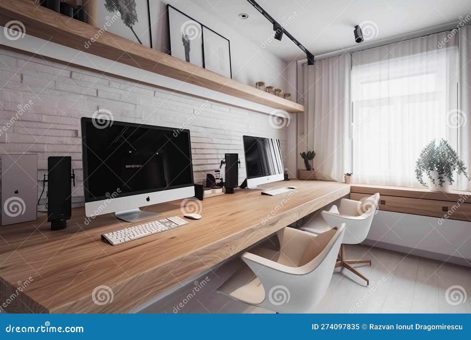 Modern Workspace with Minimalist Aesthetics, Representing a Peaceful ...