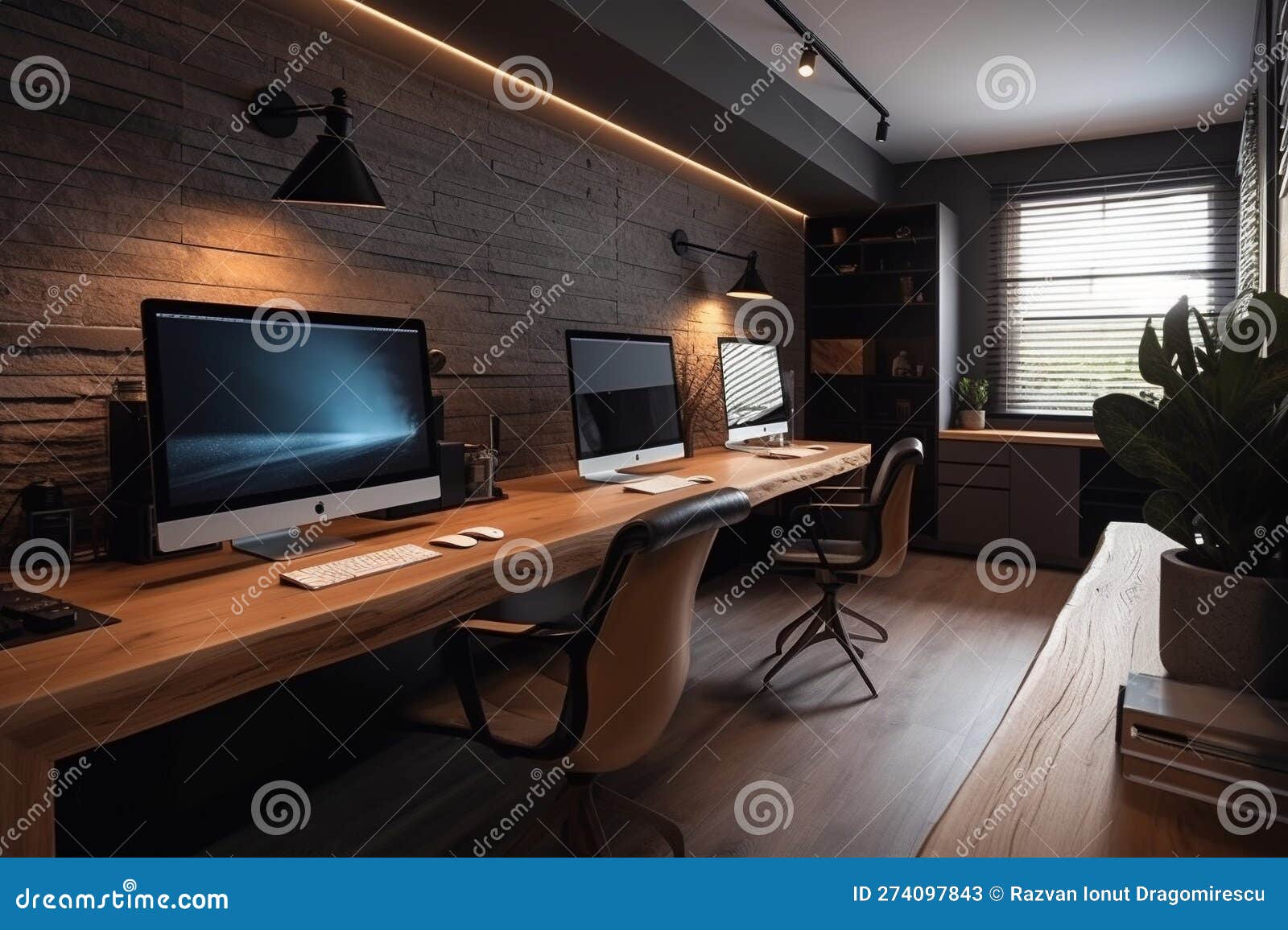 Modern Workspace with Minimalist Aesthetics, Representing a Peaceful ...