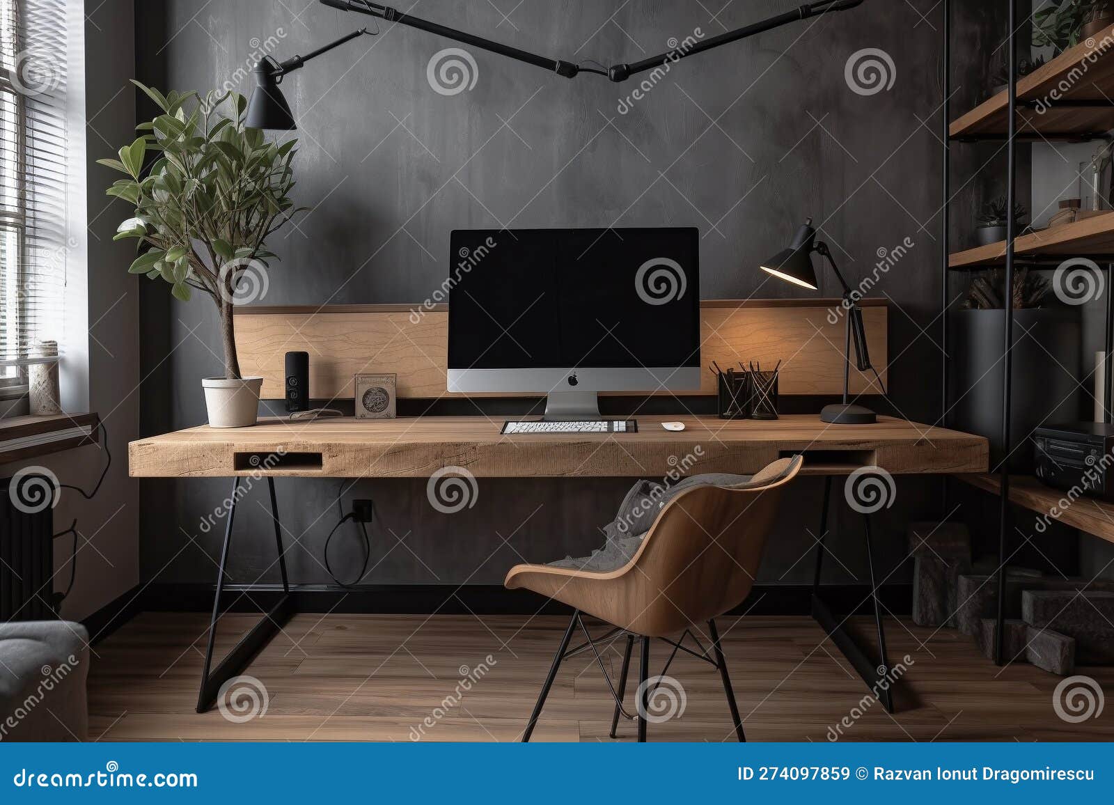 Modern Workspace with Minimalist Aesthetics, Representing a Peaceful ...
