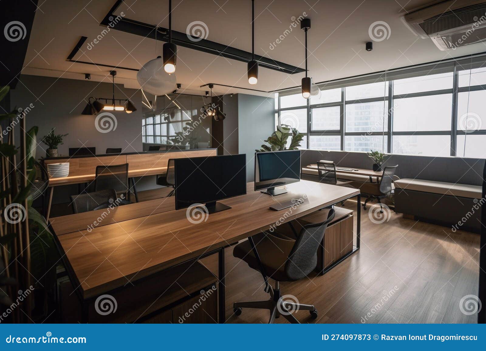 Modern Workspace with Minimalist Aesthetics, Representing a Peaceful ...