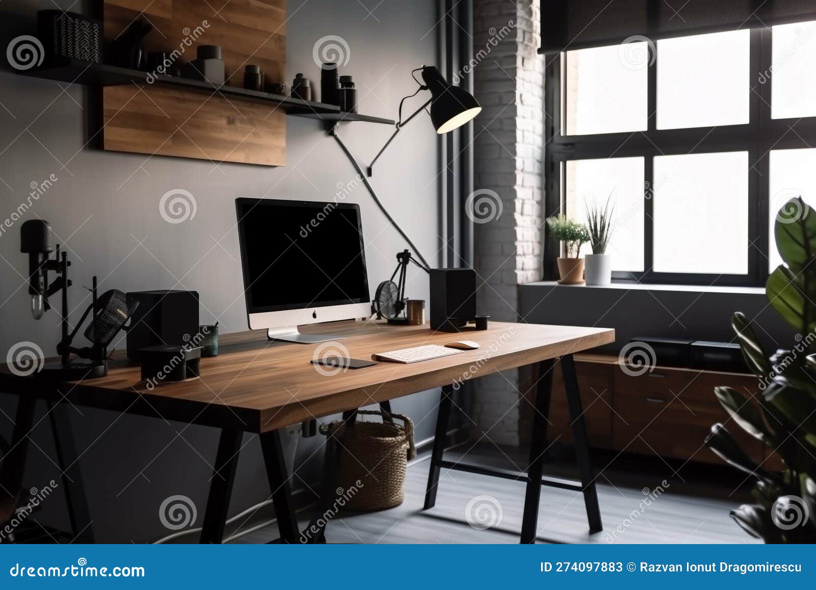 Modern Workspace with Minimalist Aesthetics, Representing a Peaceful ...