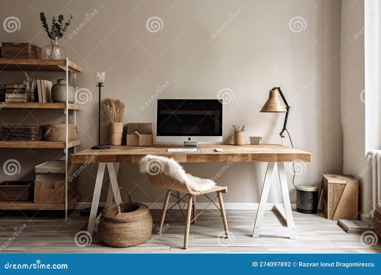 Modern Workspace with Minimalist Aesthetics, Representing a Peaceful ...