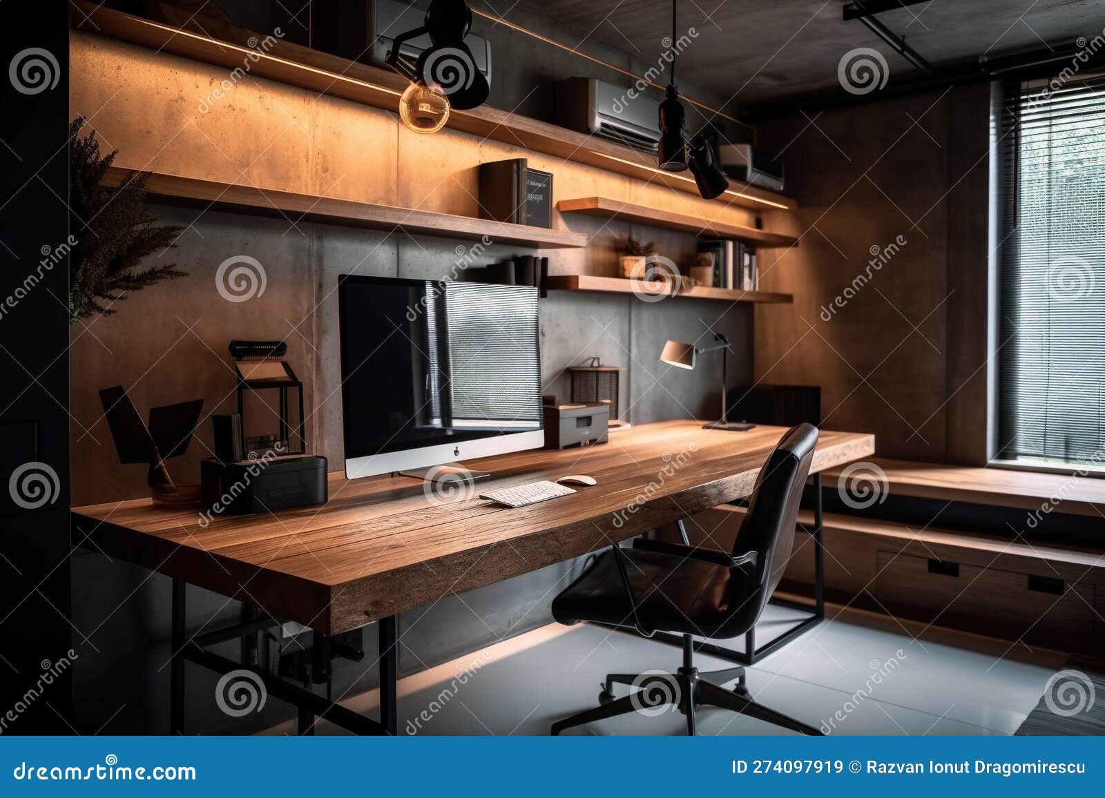 Modern Workspace with Minimalist Aesthetics, Representing a Peaceful ...